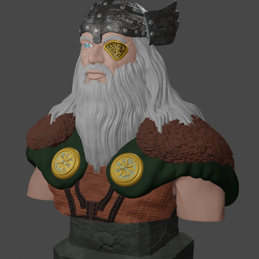 👤 Odin Bust・ STL File for 3D printing・Cults