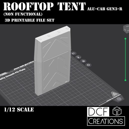 ⛺ Scale Rooftop Tent (Alu-Cab Gen3-R) 1/12 Scale・ STL File for 3D ...
