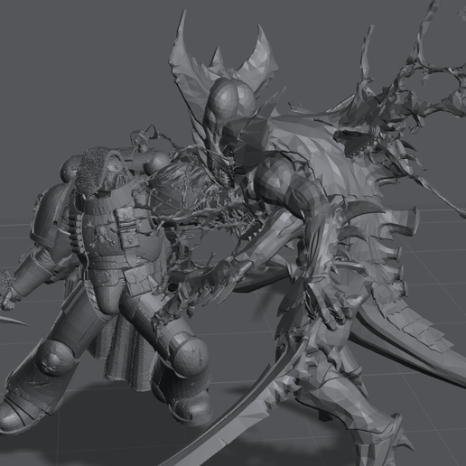 STL 文件 DeathWatch Titus Tyranids Execution Pose - Blackshield Firstborn ...