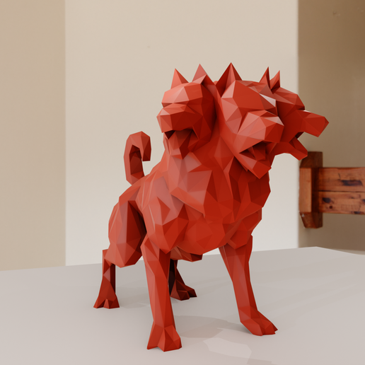 Archivo STL cerberus dog low poly roaring stl 🐕 ・Diseño de impresora 3D ...