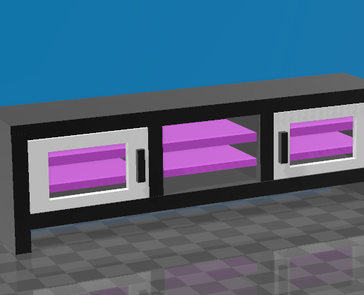 OBJ file Lounge tv unit: doll furniture 🪑 ・3D printing idea to download ...