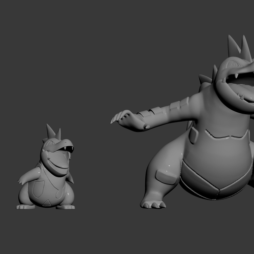 🐉 Pokemon 158-159-160 -Totodile Croconaw Feraligatr Roar・ STL File for ...