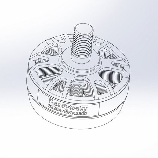 3D file brushless motor Readytosky S2204-2300kV ⚡ ・3D printing model to ...