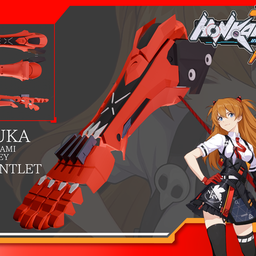 🥉 Honkai Impact 3rd Asuka Shikinami Langley Gauntlet・ STL File for 3D ...