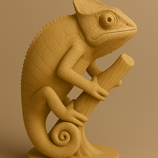 🌺 Realistic Chameleon 3D Model | Exotic Reptile Figurine STL・ STL File ...