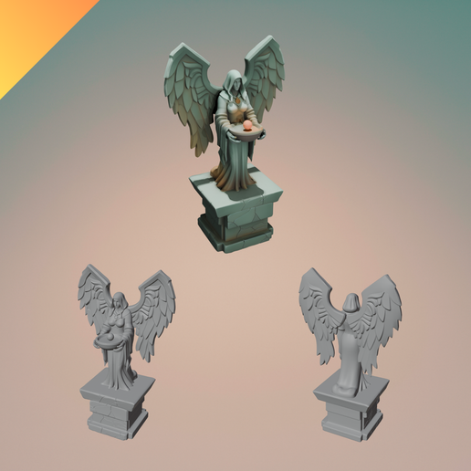 👼 Angel Offering Statue – Mystical 3D Printable Pawn or Home Decor ...