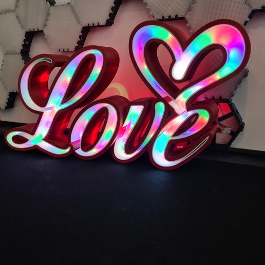 ️‍🔥 Led LOVE lettering・ STL File for ・Cults
