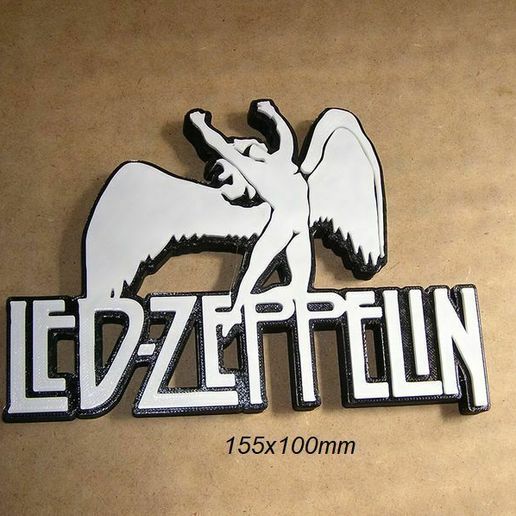 🪨 Led Zeppelin, Poster, Sign, Logo, rock music group・ STL File for ・Cults