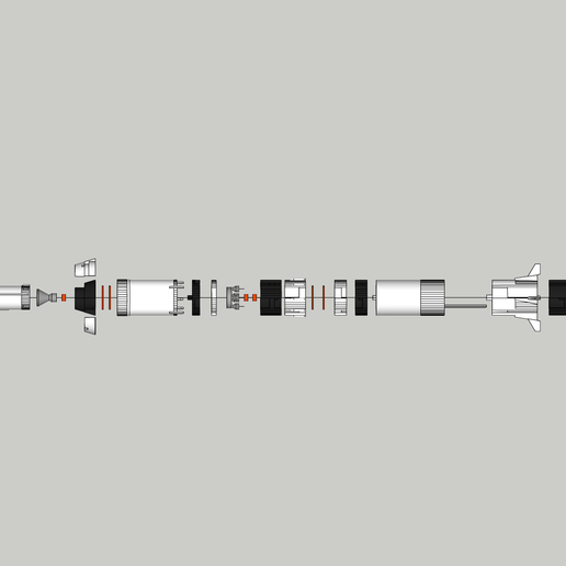 🚀 Saturn V rocket - Apollo 11 (separable by phases)・ STL File for 3D ...