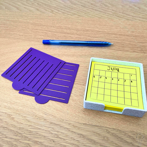 📅 Post-it case and calendar stencil set template・ STL File for 3D ...