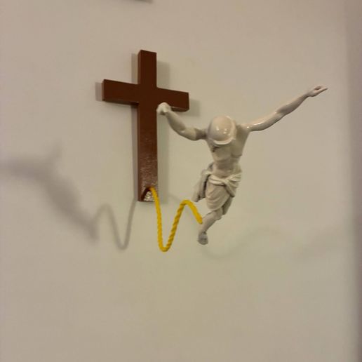 ️ Bungee Jumping Jesus Christ - Pop Art Religious Crucifix・ STL File ...