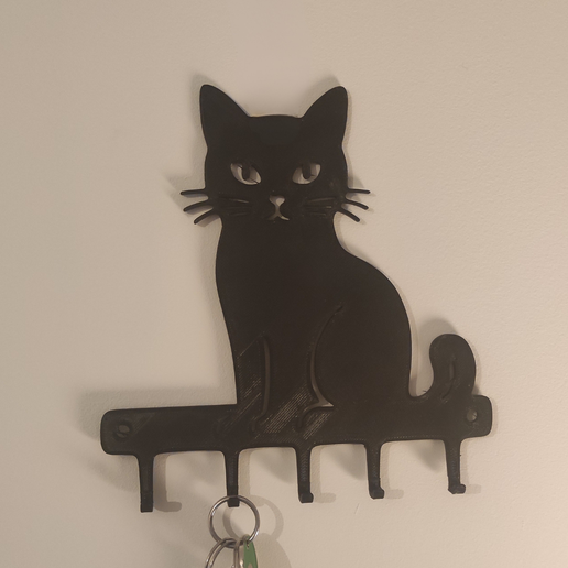 🐱 Cat Key Holder – Wall Hook for Keys・ STL File for 3D printing・Cults