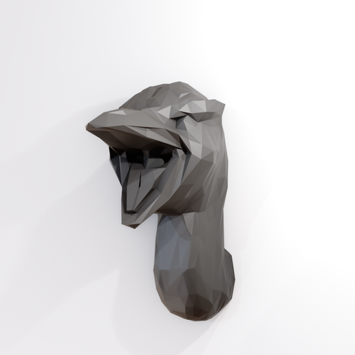 STL file emu head wall mount low poly head screaming stl 🐦 ・3D printing ...