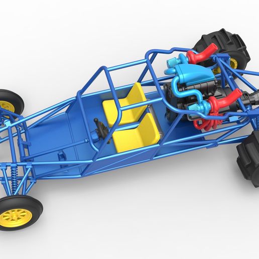 🏎️ Diecast Sand drag Rail buggy Scale 1:25・ 3D File for ・Cults