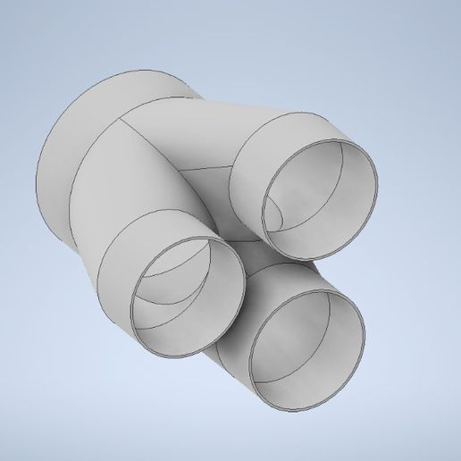🌬️ 3 WAY DUCT ADAPTER 6" TO 3 X 4"・ STL File for 3D printing・Cults