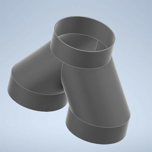 🌬️ 2 WAY DUCT ADAPTER 6" TO 2 X 6"・ STL File for 3D printing・Cults