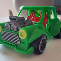 3D printed Austin Mini Cooper Twin Turbo in comics style • made with ...