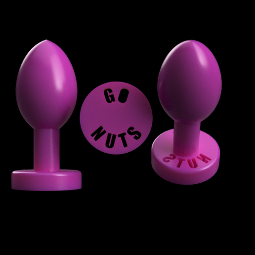 🔌 "Go Nuts" Novelty Butt Plug・Free STL File for 3D printing・Cults