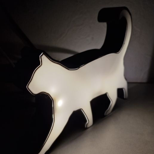 🐱 Led Cat Lamp・Free OBJ File for 3D printing・Cults