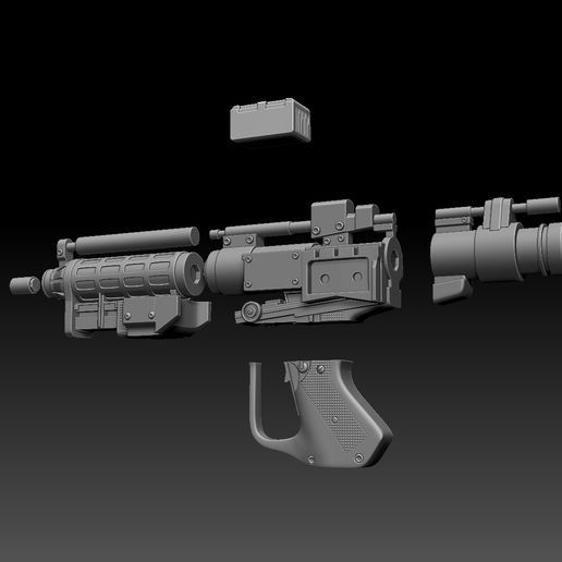 🤖 E-5 COMMANDO DROID BLASTER LIFE SIZE FOR 3D PRINT (1:1, 1:6, 1:12 ...