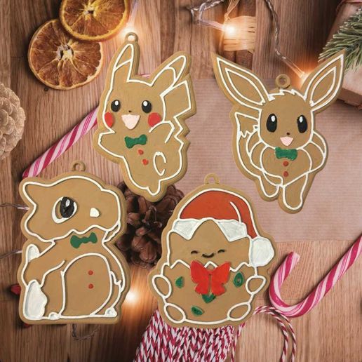 STL file Pokemon gingerbread christmas ornaments 🐉 (3MF)・3D printer ...