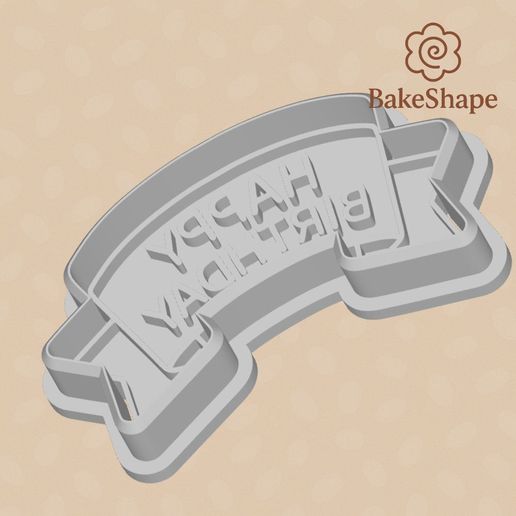🎂 Happy Birthday Banner Cookie Cutter & Embosser STL File – 3D ...