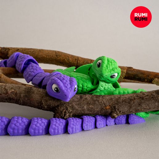 🐍 Flexi Articulated Snake・ 3D File for 3D printing・Cults