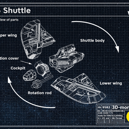 🚢 T-6 Jedi Shuttle Ahsoka ship from Star Wars・ 3D File for 3D printing・Cults