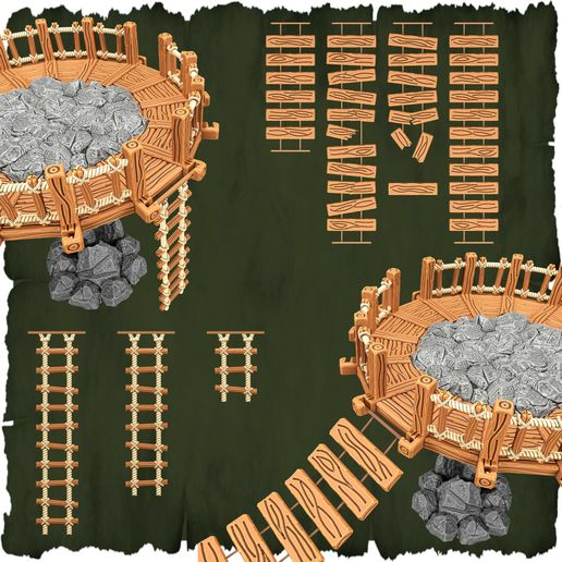 🎲 Floating Islands - TABLETOP TERRAIN DND RPG SCATTER・ 3D File for ・Cults