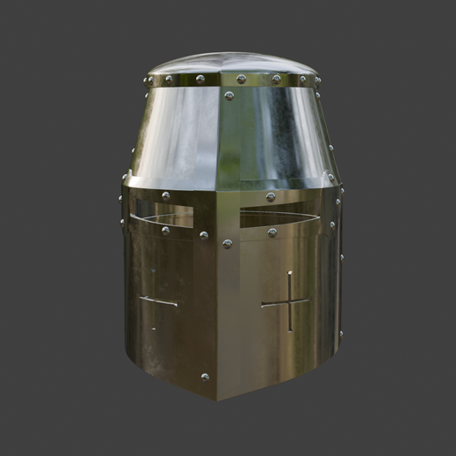 🎭 Medieval Great Helm - 3D Model Files (.stl .3mf) - Precut for 3D ...