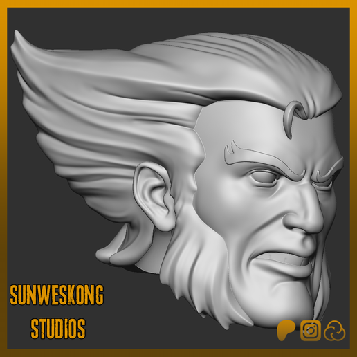 STL file X-Men The Animated Series Style Logan Angry Headsculpt 😡 ...