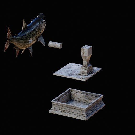 🐠 fish tigerfish / Hydrocynus goliath 2 trophy with storage space for ...