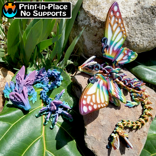 🦋 Butterfly Dragon, Cinderwing3d, Articulating Flexi Dragon, Spring ...