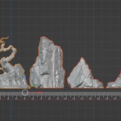 🪨 Set of 10 Natural Rocks for Miniatures・ STL File for 3D printing・Cults