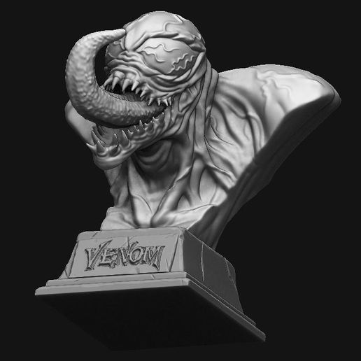 Download STL file Venom Bust - Marvel 3D print model • 3D printer object • Cults