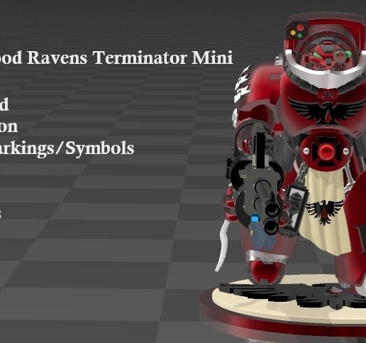 🩸 Custom Blood Ravens Mini Terminator・Free STL File for 3D printing・Cults
