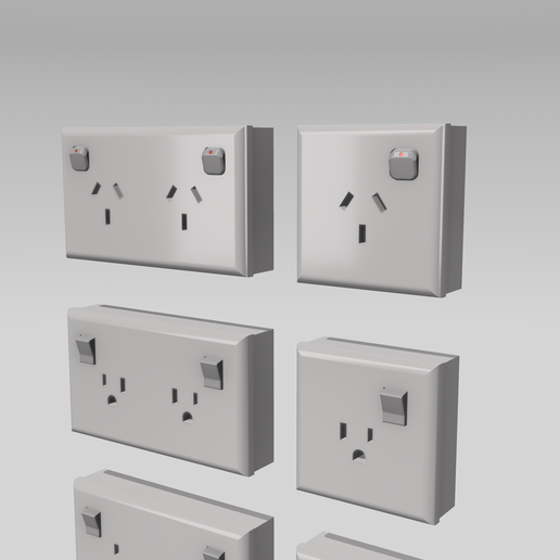 🏠 Diorama Electrical Plugs n Sockets x15 styles・ STL File for 3D ...