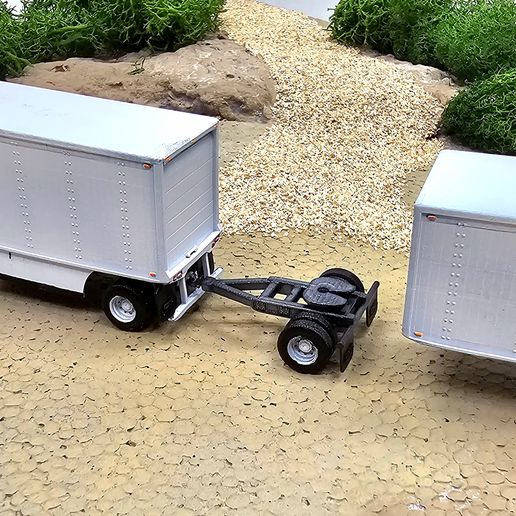 🚚 28' TANDEM PUP TRAILERS WITH SINGLE AXLE DOLLY AND K100 TRUCK・ STL ...