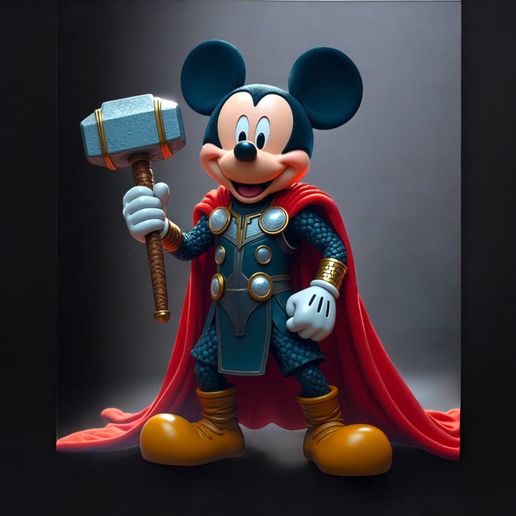 Free STL file Mickey Mouse as Thor - God of Thunder 3D Figure 🐁 ・3D ...