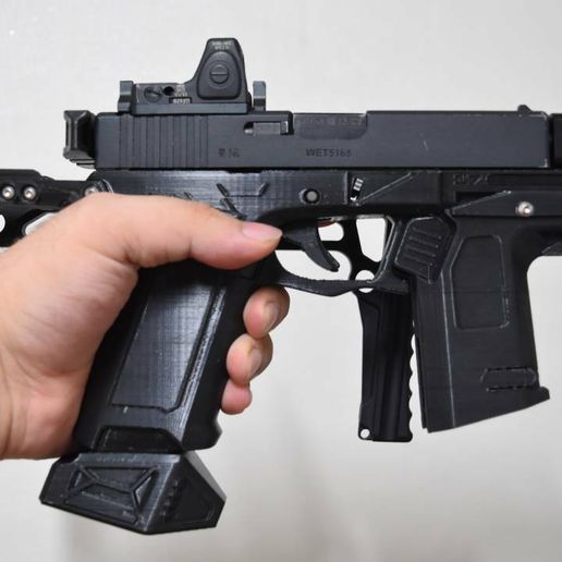 🔫 Airsoft WE - tech Glock 17 / 19 (gen3) SBR kit・ STL File for ・Cults