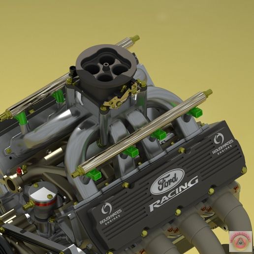 STL file FORD FR9 EFI V8 NASCAR 358ci - ENGINE 🚙 ・3D printing model to ...