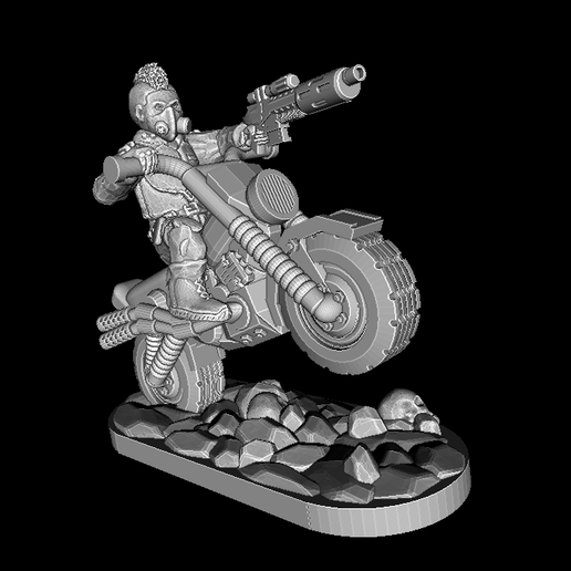 🏍️ Tricky Mohawk Biker・ STL File for ・Cults