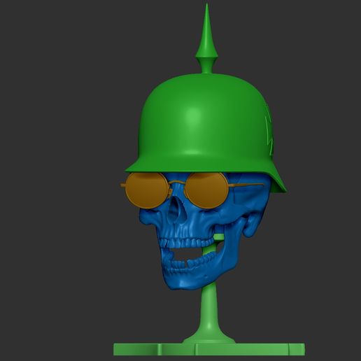 💀 Red Baron Skull・ STL File for 3D printing・Cults