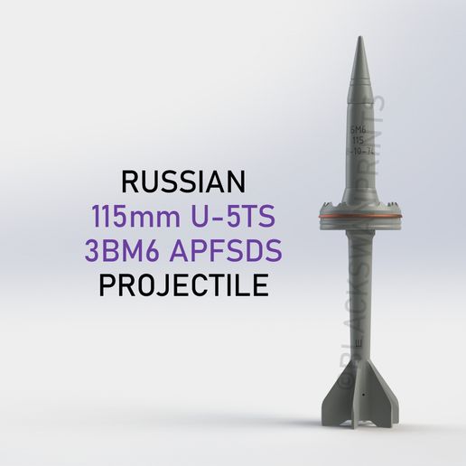 🇷🇺 Russian T-62 115mm 3BM6 APFSDS Projectile・ 3D File for 3D printing・Cults
