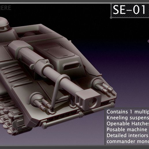 🪖 Fractured Sphere - Heliochrome SE-01 Onager Tank・ 3D File for 3D printing・Cults