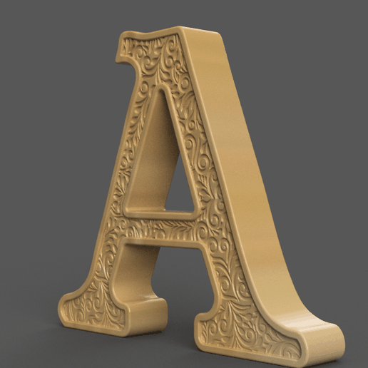 📁 Elegant Letter A 3D Model – Decorative Alphabet STL File・ STL File ...