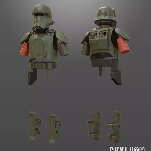 🫡 Transport Trooper One12 Scale Custom Armor STL Files Modelo de ...