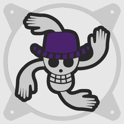 🆒 Nico Robin Flag One piece – Multicolor AMS Ready | 120mm Anime PC Mod ...