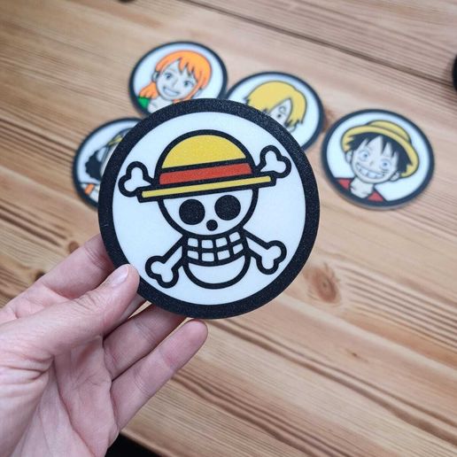 🍽️ One piece coasters set of 6・ STL File for 3D printing・Cults
