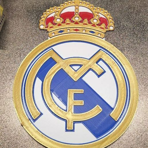 🎨 REAL MADRID CF COLOR SOCCER TEAM SHIELD・ STL File for 3D printing・Cults